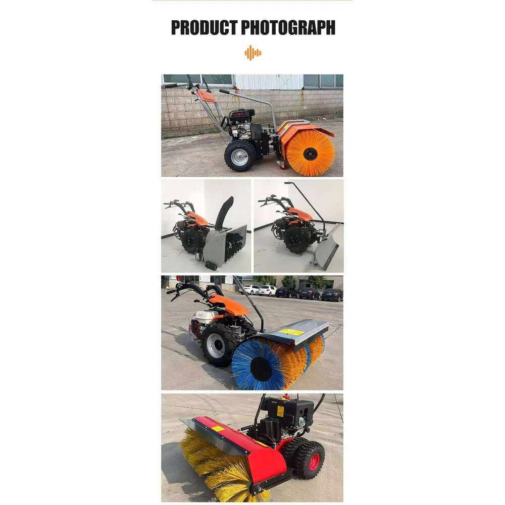 Versatile snowplow machine with 15 horsepower and 50 cm roller brush ...