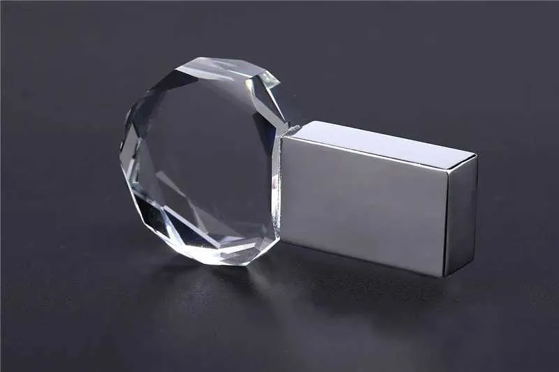 JASTER USB 2.0 Flash Drive with LED Crystal Pendrive 4GB to 128GB ...