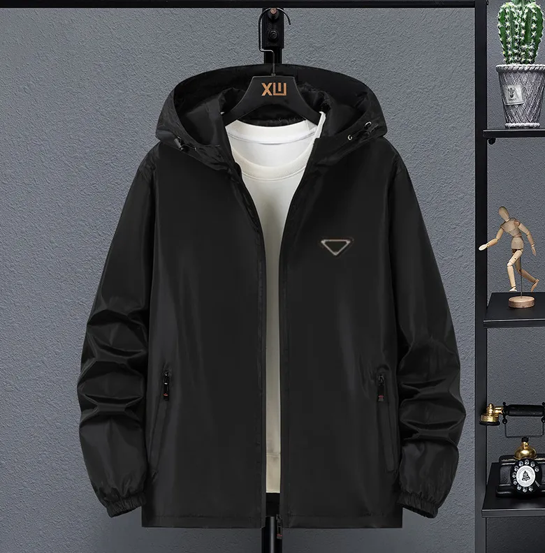 Men's Hooded Windbreaker Jacket with Zipper Closure for Outdoor ...