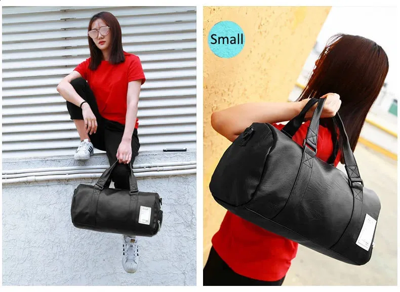 Gym Bag PU Leather Sport Bag for Men with Computer Interlayer Interior ...