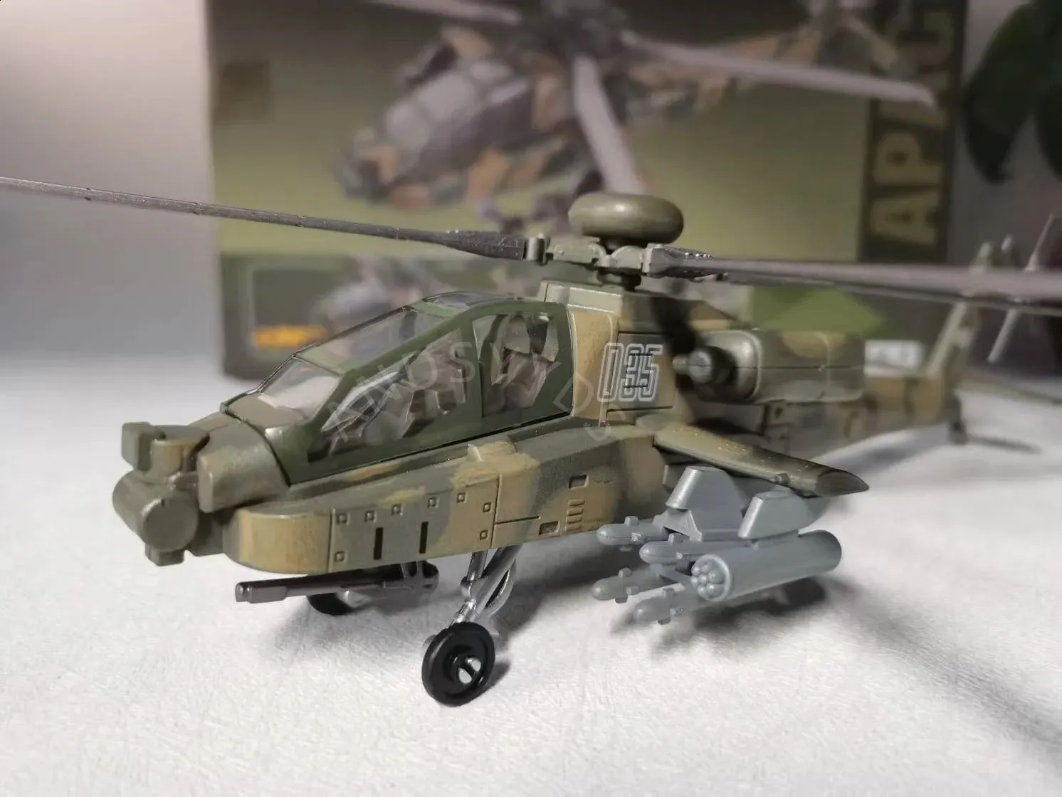 172 Scale Toy Planes US Apache Armed Helicopter AH64 Metal ABS DieCast ...
