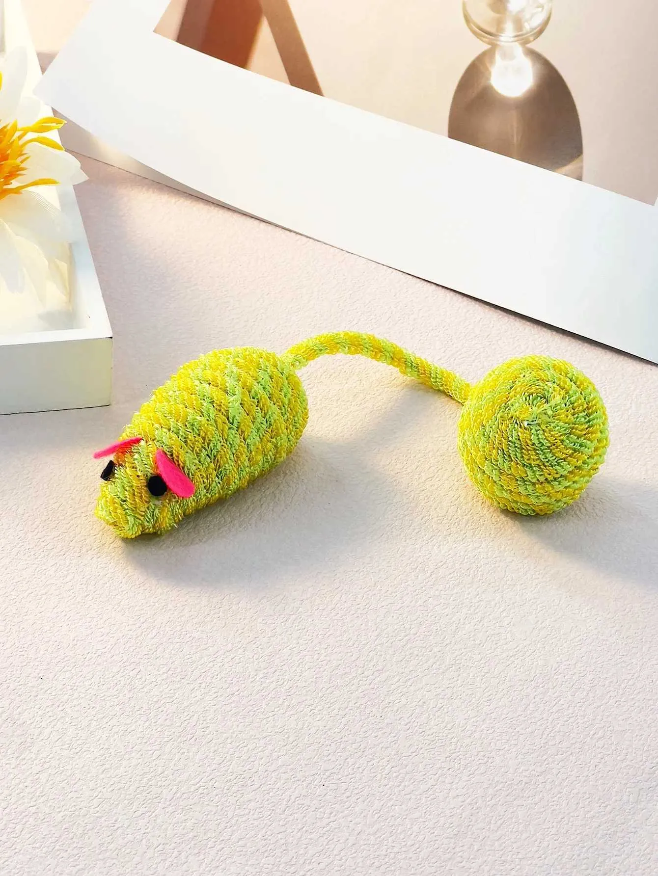 Pet Cat Toy Knitting Mouse Tail Ball Rustling Cat Play Toy for Pet Use ...