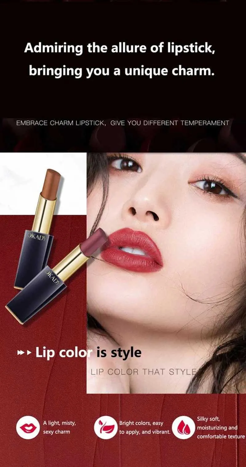 Waterproof Non-stick Round Tube Moisturizing Long-lasting Lip Gloss ...