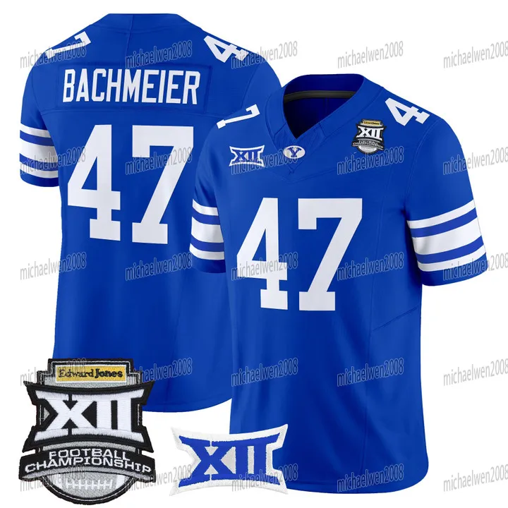 BYU Cougars Football Jersey 2025 Big 12 Championship Custom Shirt With ...