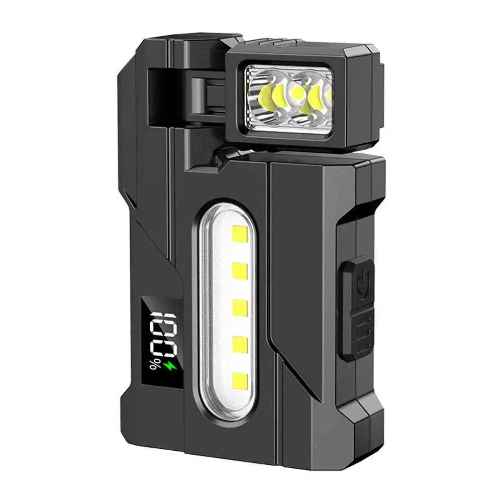 USB Rechargeable Flashlight 160 Lumens Adjustable Angle COB LED ...