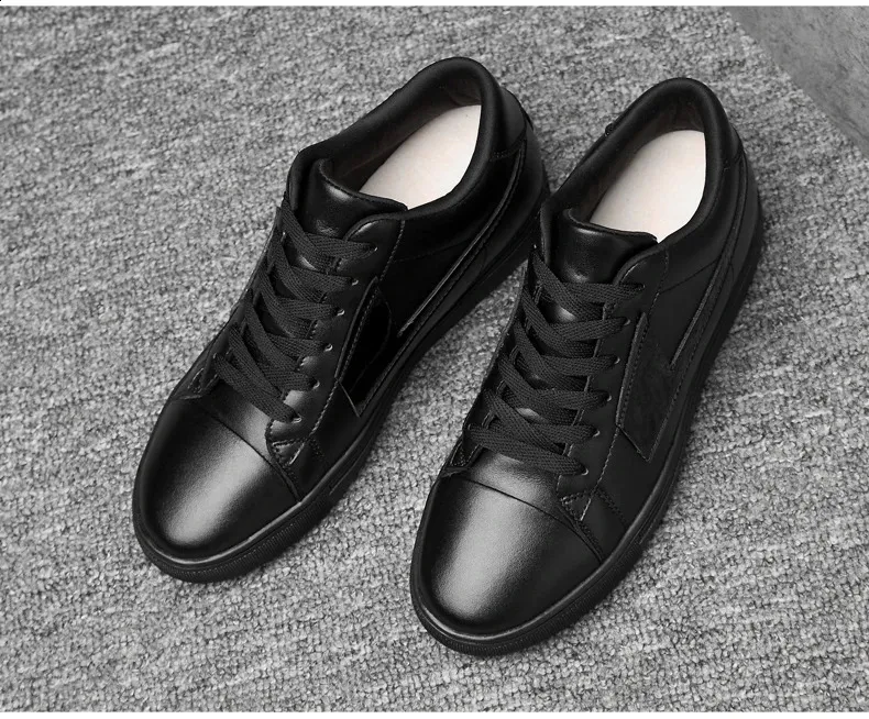 Genuine Leather Men's Elevator Sneakers with 8CM Height Increase Insole ...