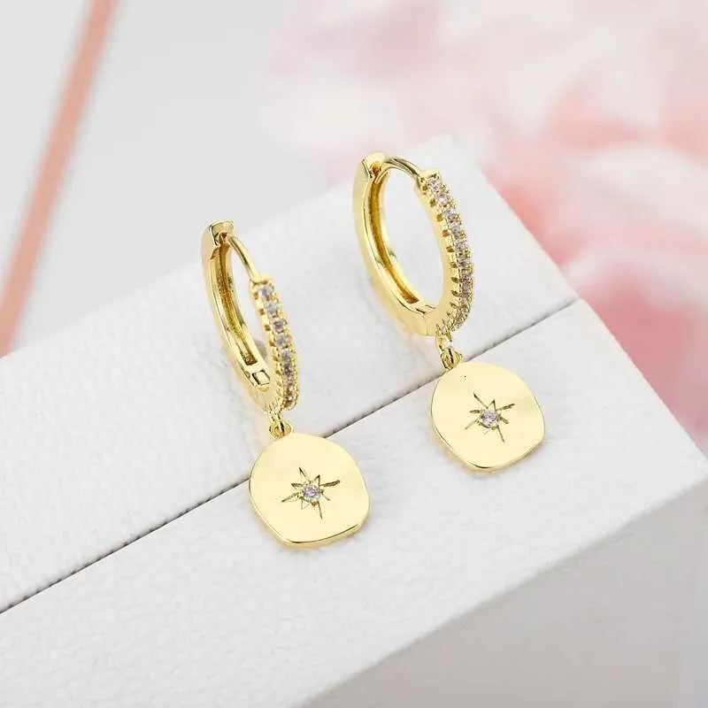 Clear Blue Zircon Hoop Earrings Turkish Evil Eye Jewelry Gold for Women ...