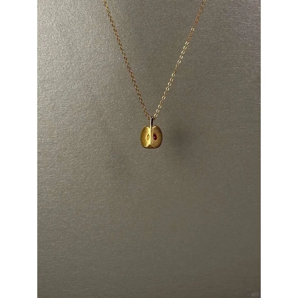 Vintage Aurea Cella Men's Power Necklace with Red Apple Pendant on 15.7 ...