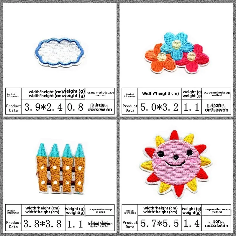 Embroidered Cartoon Animals and Flowers Decorative Hole Repair Patches ...