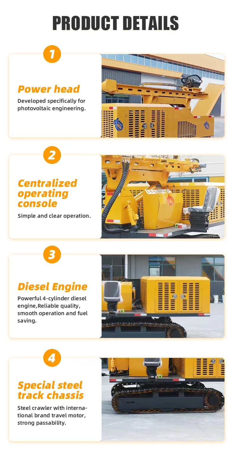 Crawler Solar Pile Driver for Non-Highway Guardrail Installation with 3 ...