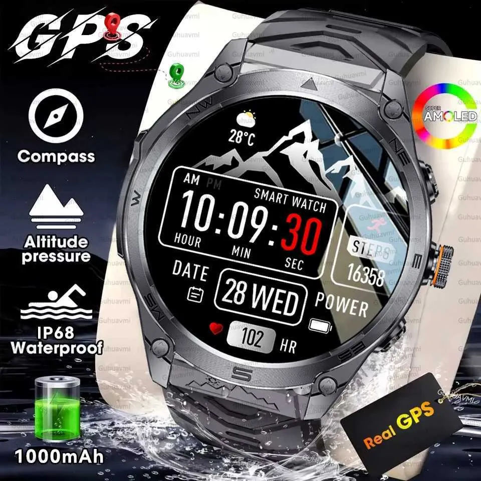 T-REX GPS 1000mAh AMOLED Smart Watch Men Sports Fitness Heart Rate ...