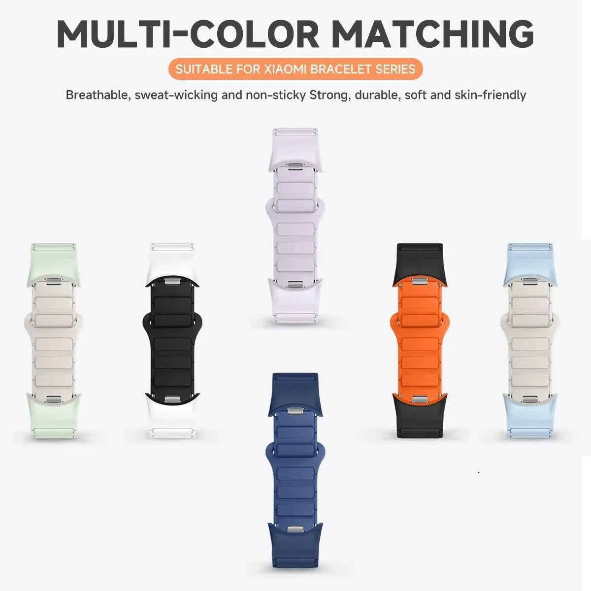 Magnetic Silicone Sport Watchband Loop for Mi B0 9 8 Correa Strap ...