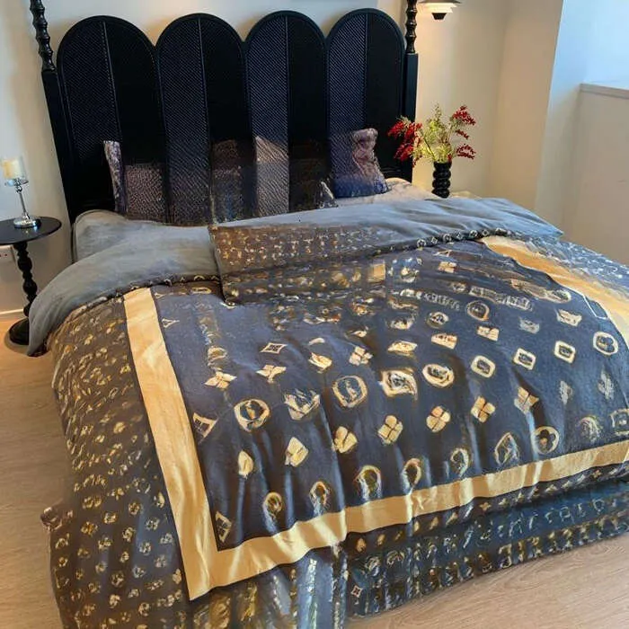 Cow Print Comforter Set Silk Linen Goose Down Filling 3-Piece Duvet ...