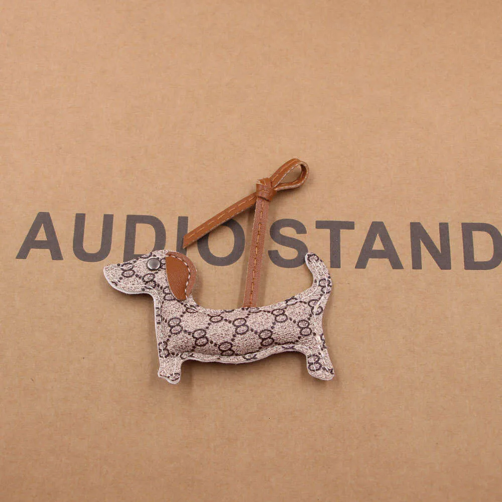 Trendy Pattern Dachshund Leather Knotted Lanyard Bag with 3D Pendant in ...