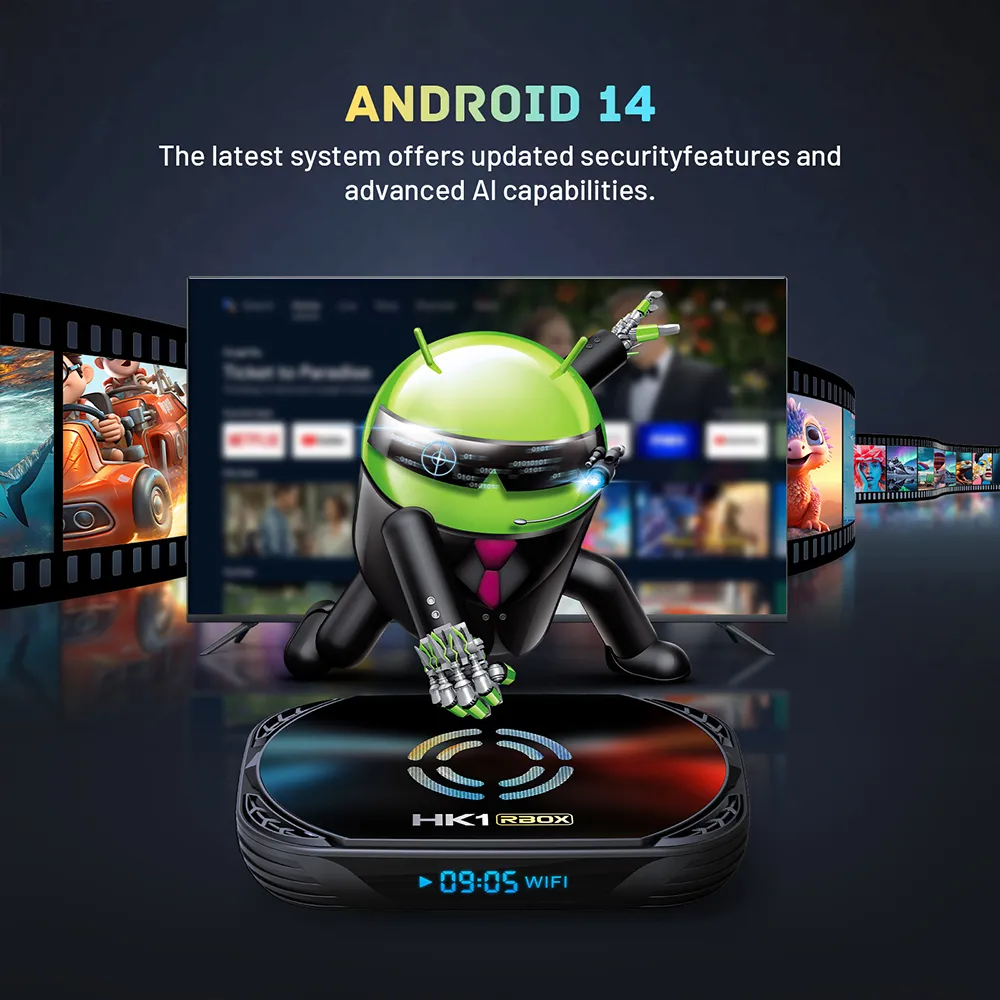Android 14 TV Box HK1 RBOX X50 Octa Core 4GB RAM 32GB 64GB 128GB ROM ...