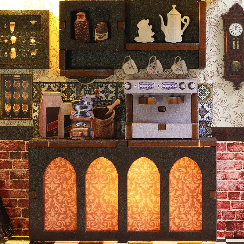 DIY Book Nook Kit Mini 3D Wooden Bookshelf Insert with Light Retro ...