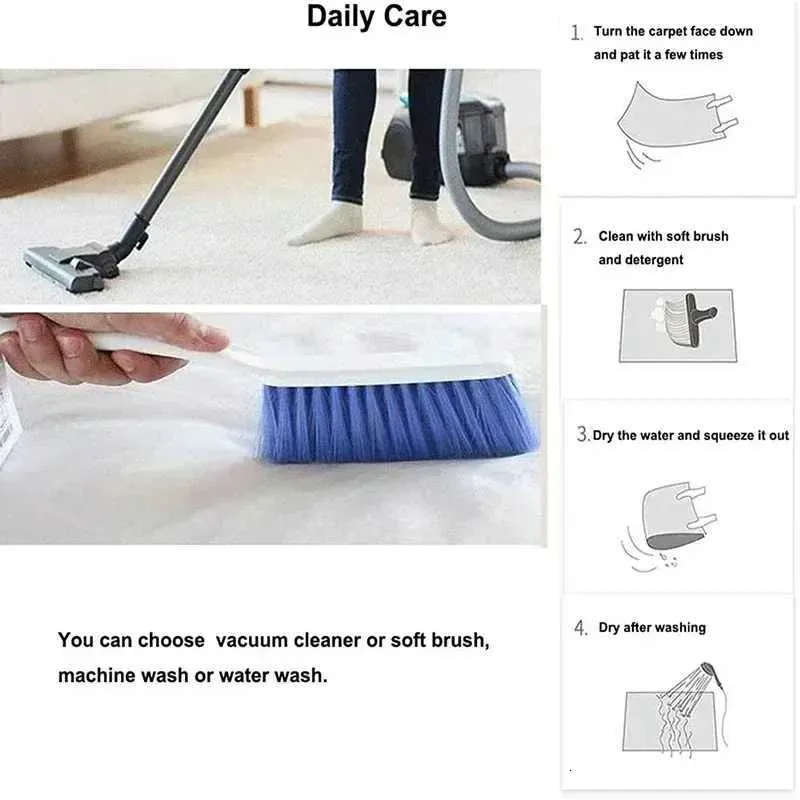 Grey Plush Rug Fully Covered Soft Wear-resistant Carpet for Living Room ...