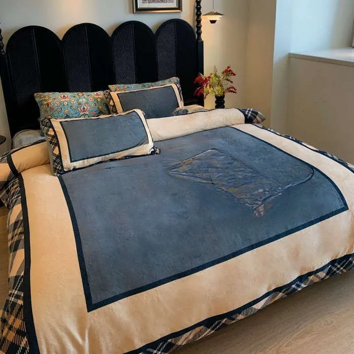 Cow Print Comforter Set Silk Linen Goose Down Filling 3-Piece Duvet ...