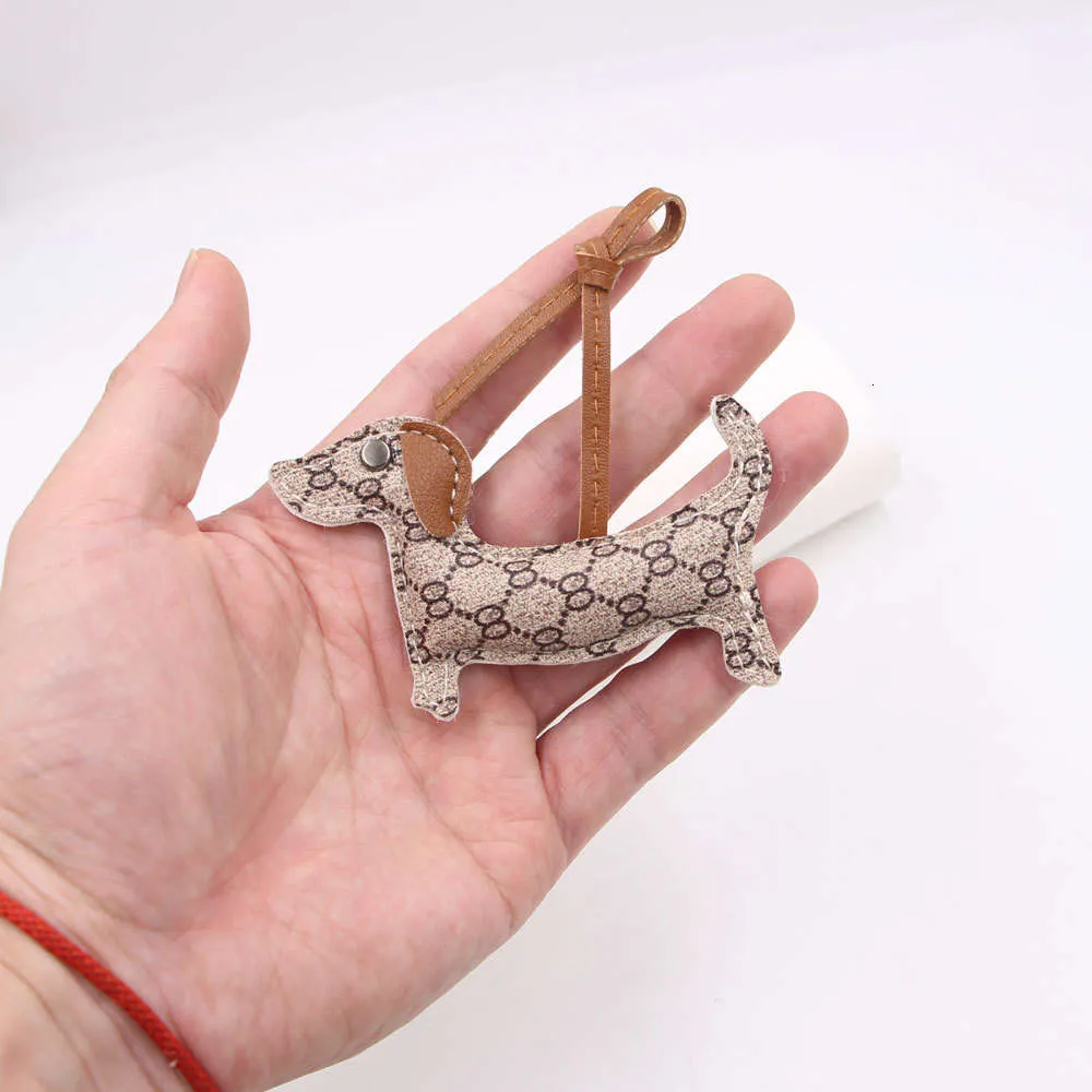 Trendy Pattern Dachshund Leather Knotted Lanyard Bag with 3D Pendant in ...