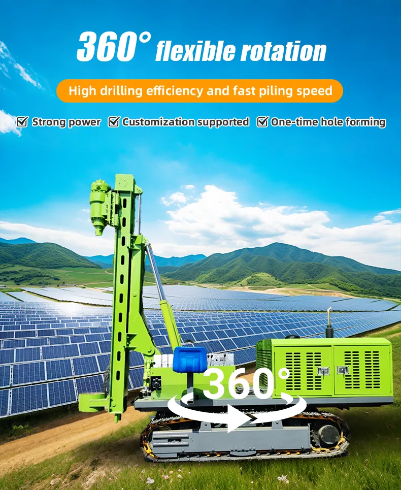 Crawler Solar Pile Driver for Non-Highway Guardrail Installation with 3 ...