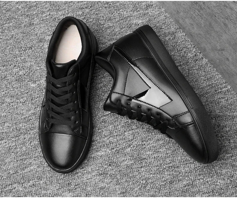 Genuine Leather Men's Elevator Sneakers with 8CM Height Increase Insole ...