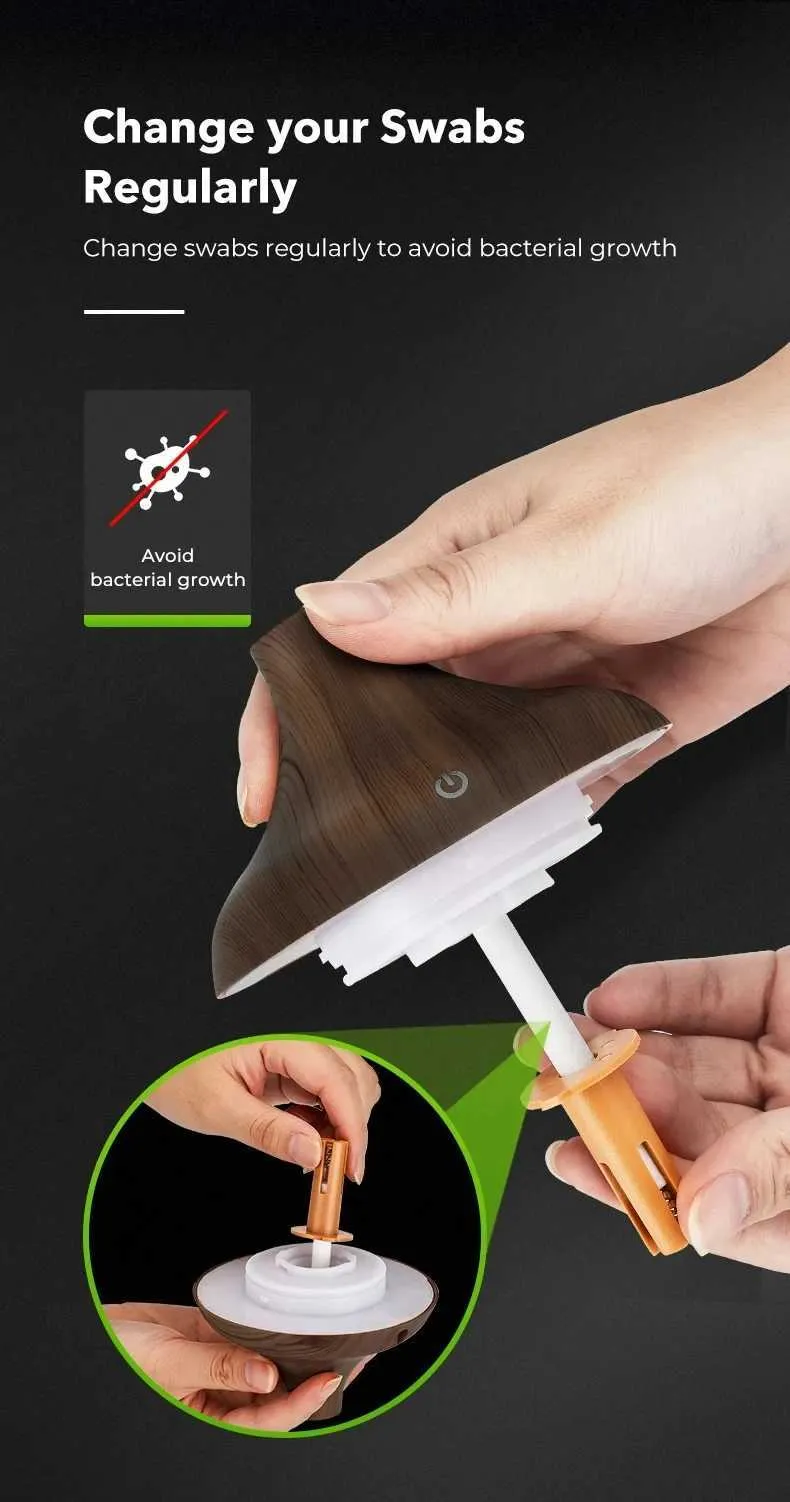 Home Wood Grain Air Humidifier Purifier Aroma Diffuser USB Ultrasonic ...