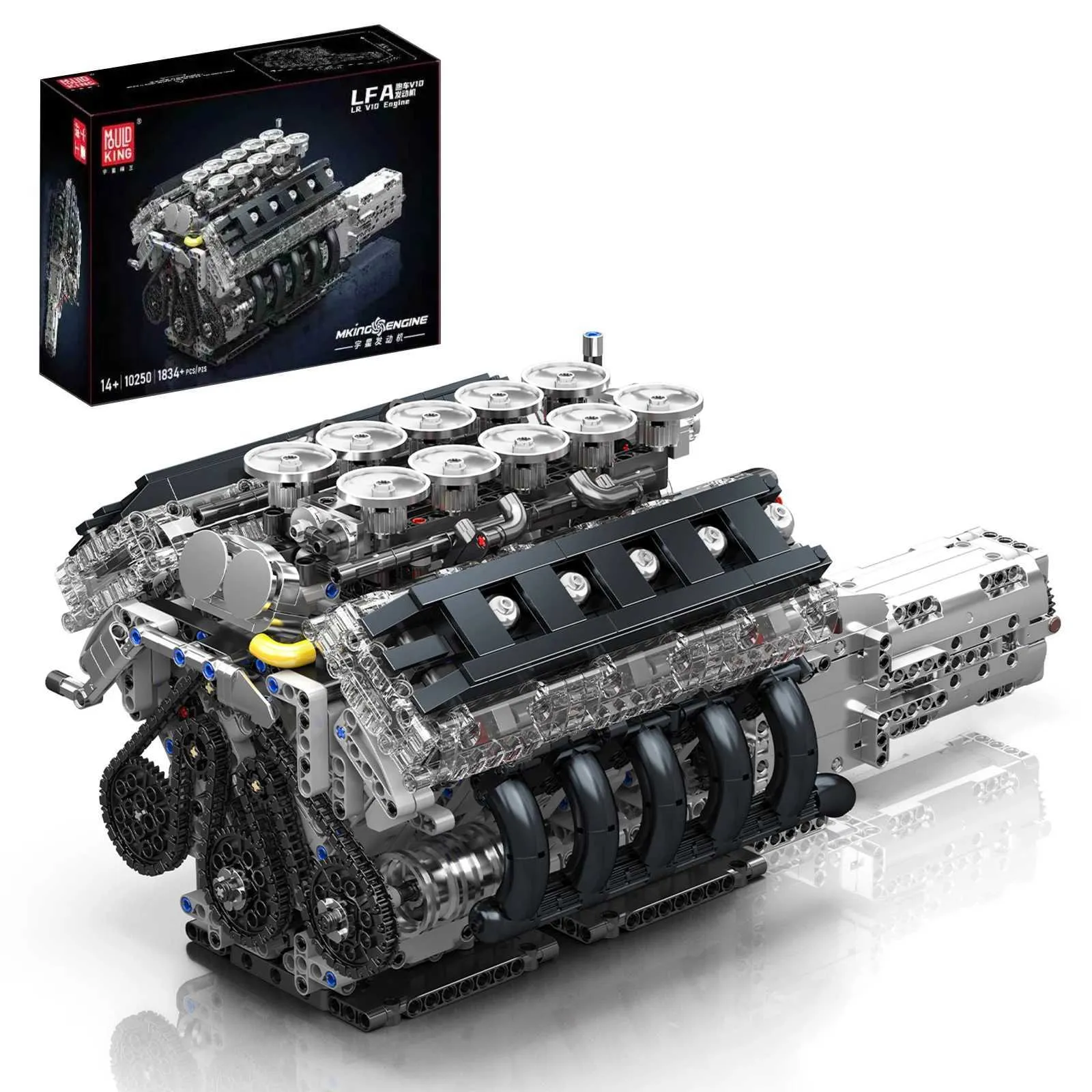 Sports Car V10 Engine Model Building Block Set 1,Plastic Assembly Toy ...