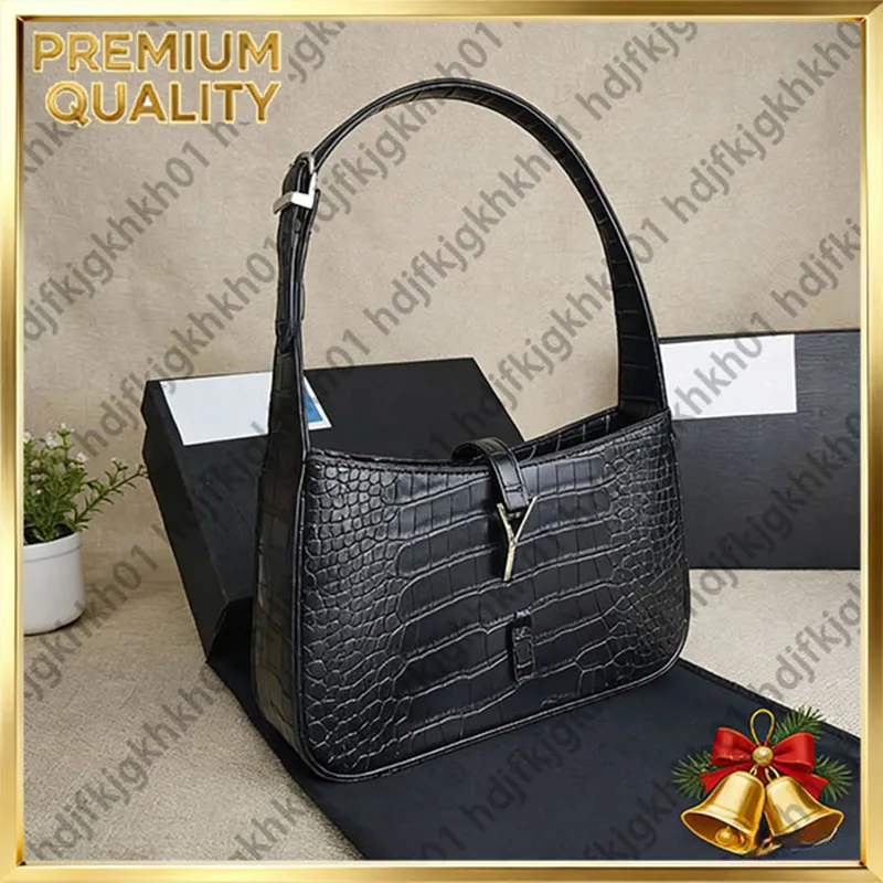 Gd Designer Shoulder Bag Black Leather Alligator Pattern Hobo Handbag ...
