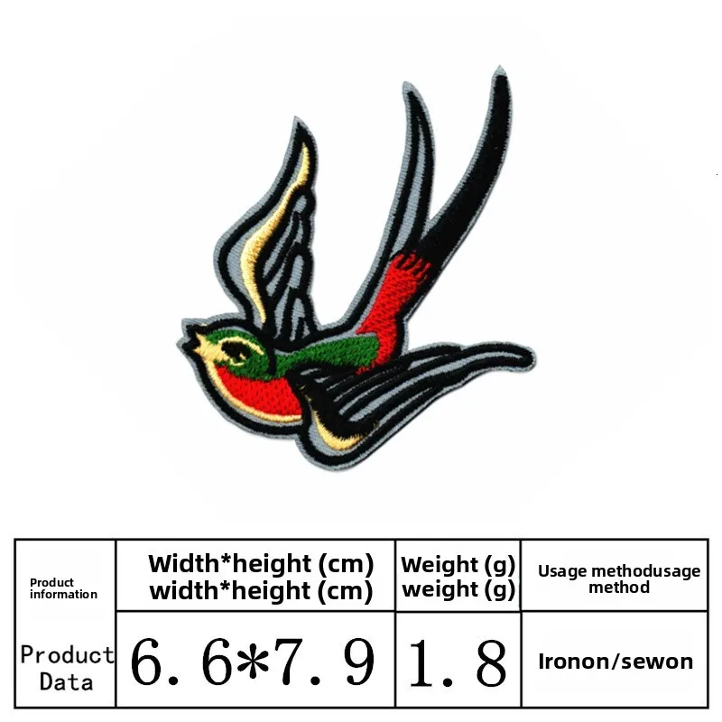 Colorful Bird Embroidery Iron-On Embroidered Patches for Children's ...