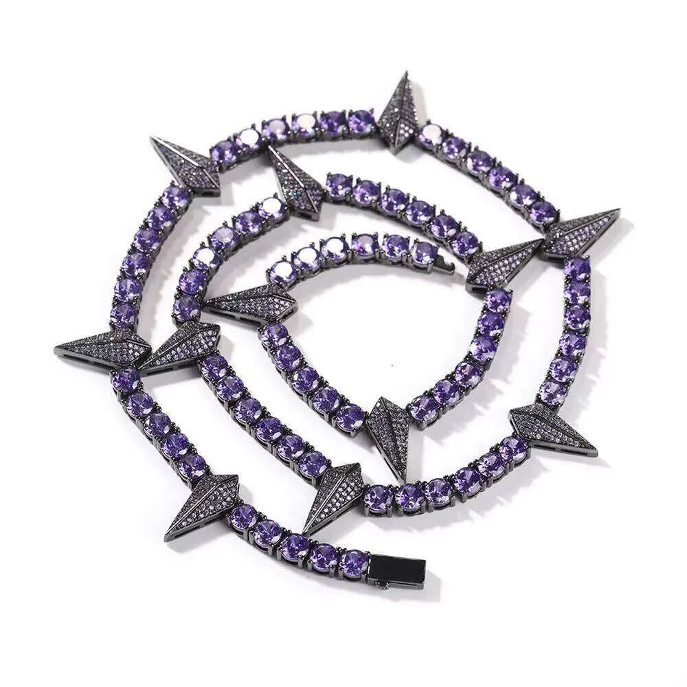 DY Hip-Hop Wolf Tooth Necklace with Red Moissanite on 5R Rope Chain in ...