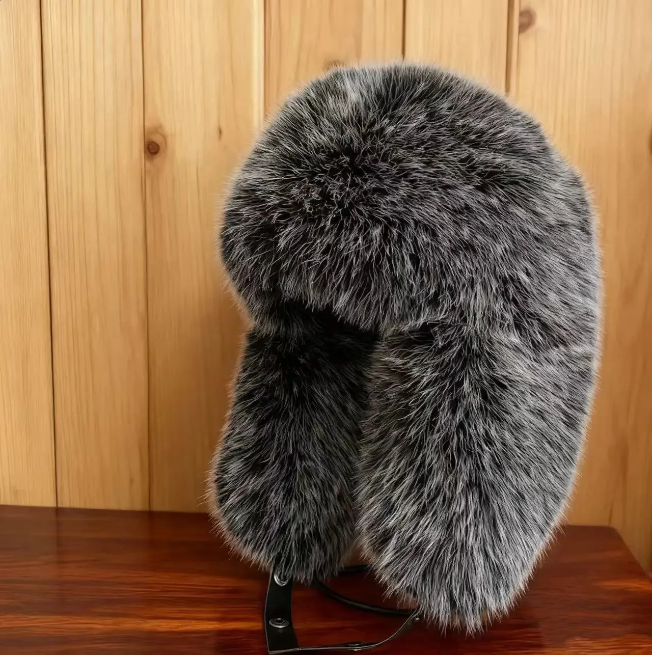 AutumnWinter Faux Leather Thickened Plush Lei Feng Hat Japanese Retro ...