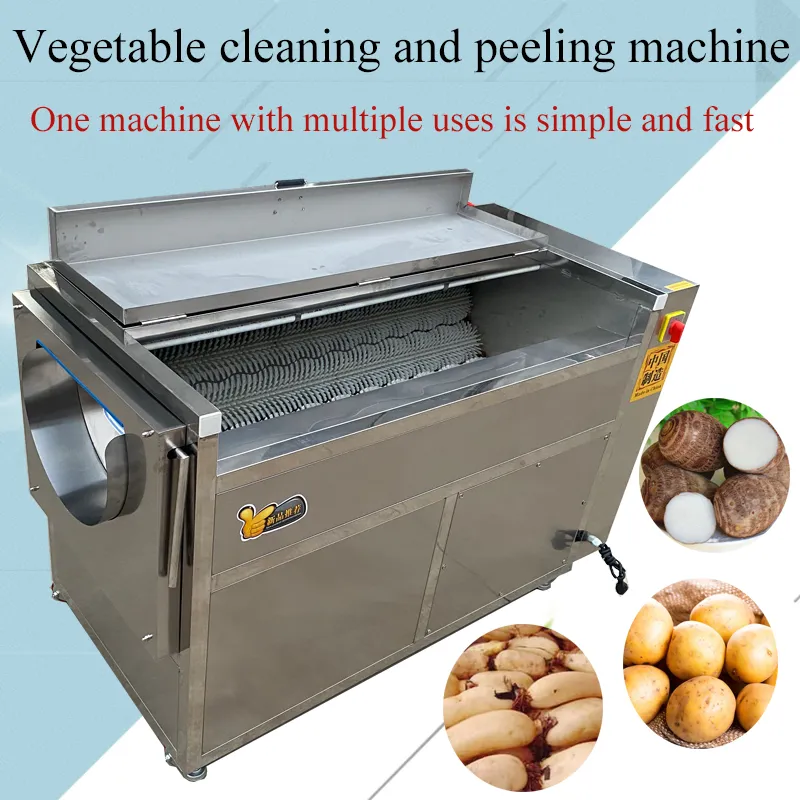 Fruit Vegetable Cleaning Peeling Machine Automatic Roller Peeler for ...