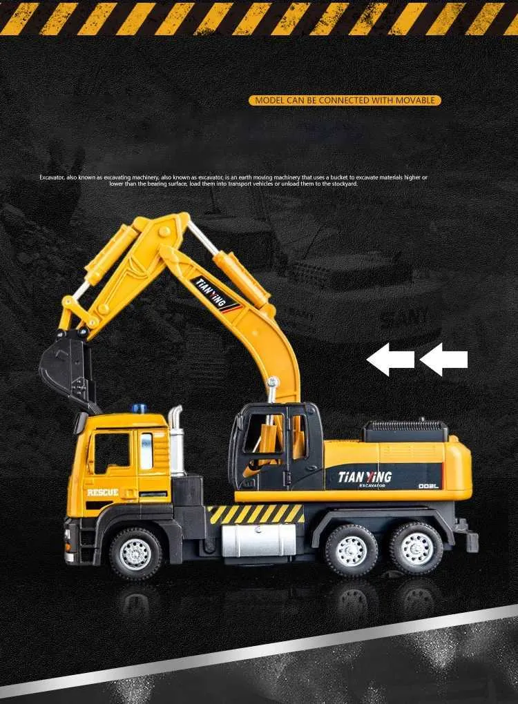 Concrete Mixer Alloy Car Model 1:5 Scale Metal Cement Mixing Truck with ...