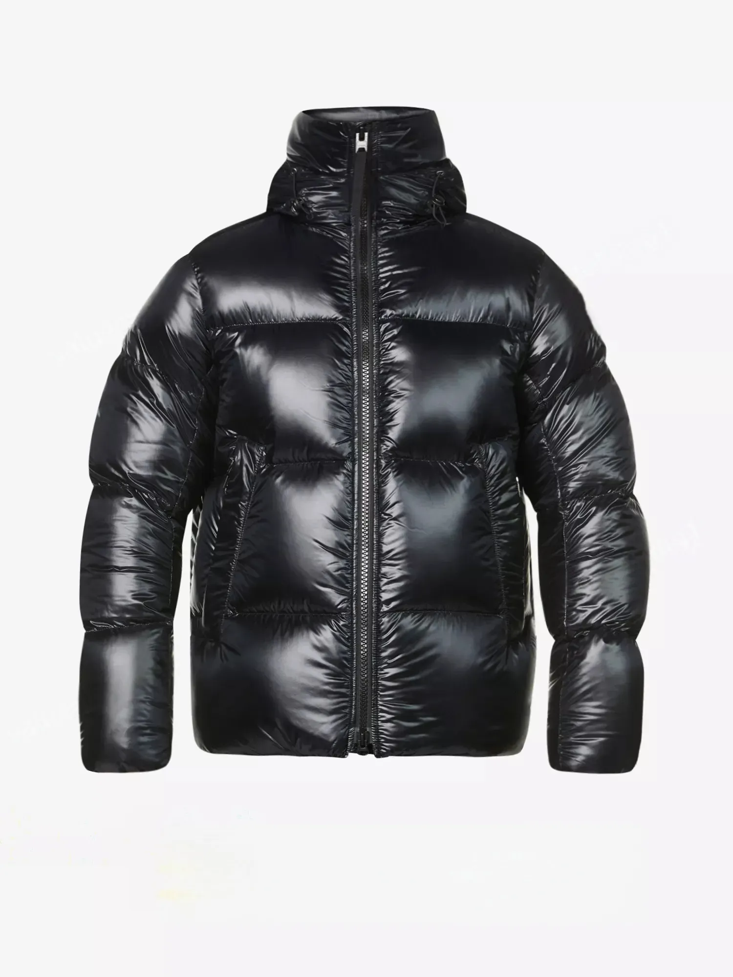 Designer men's down jacket winter coat with detachable hood, zipper ...