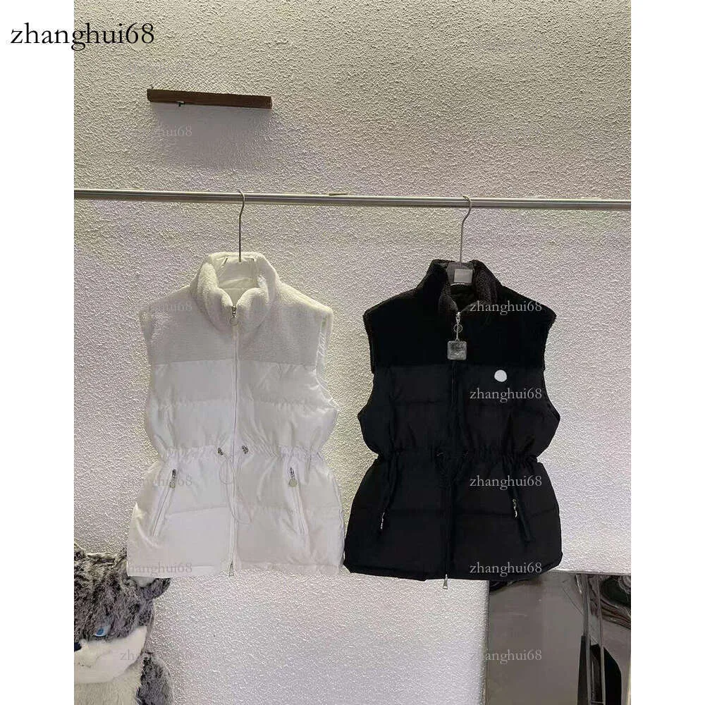 Women27s Down Vest with Drawstring Waist, Stand Collar, Polyester ...