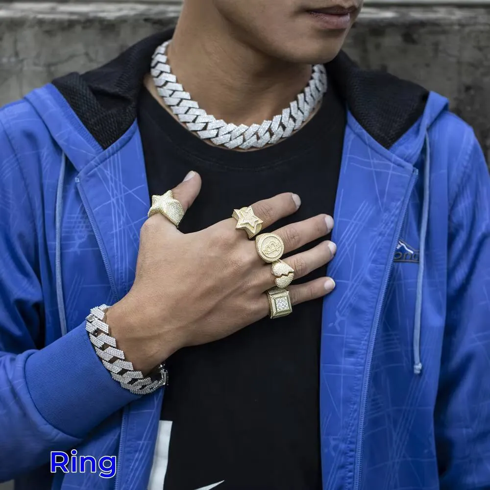 925 Sterling Silver Pear 46mm Half Eternity VVS Moissanite Ring Unisex ...