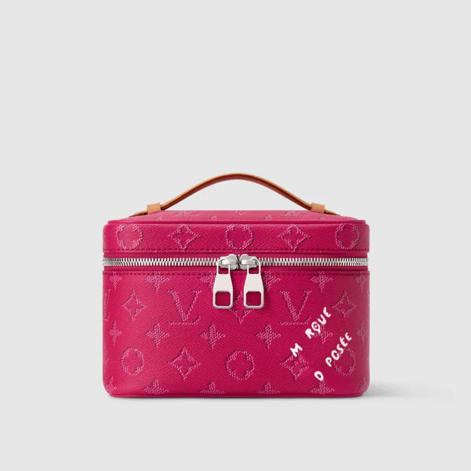 Designer Makeup Crossbody Cosmetic Bag Genuine Leather Canvas Box ...