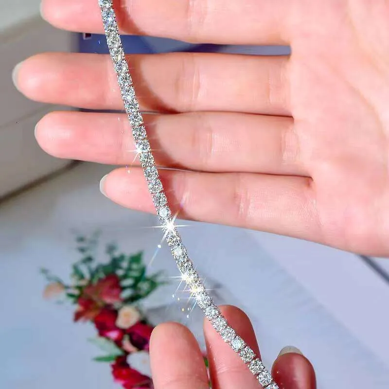 Moissanite Tennis Bracelet 14K Gold Plated 4mm Round Black Stone with ...