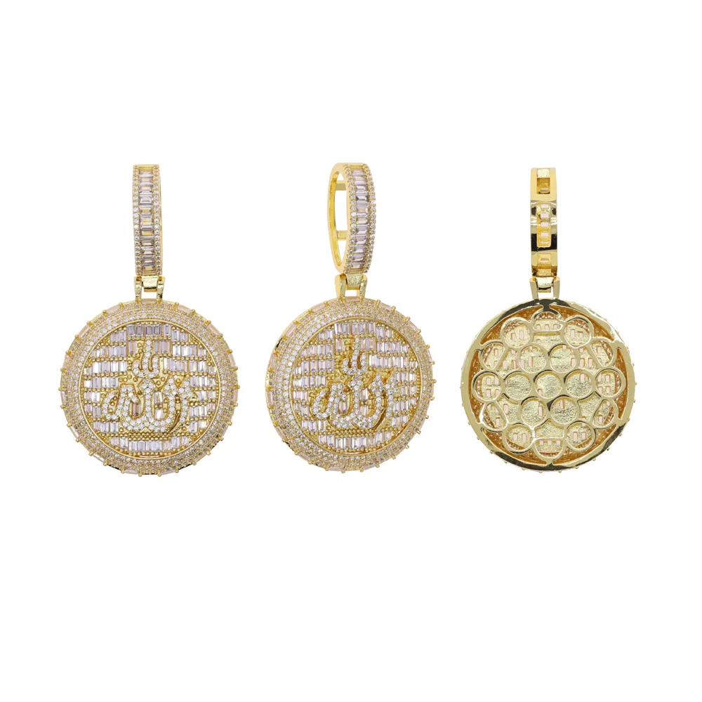 Iced Out Bling Muslims Allah Pendant Necklace Silver Color 18K Gold ...