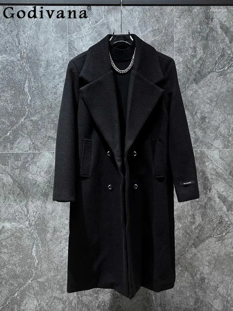 Men's Woolen Overcoat Single-Breasted Short Length Thick Wool Blend ...
