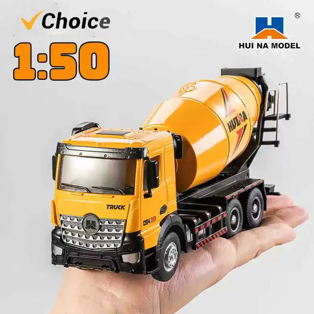 Huina 1737 1:50 Scale Semi-alloy Die-cast Concrete Mixer Truck Static ...