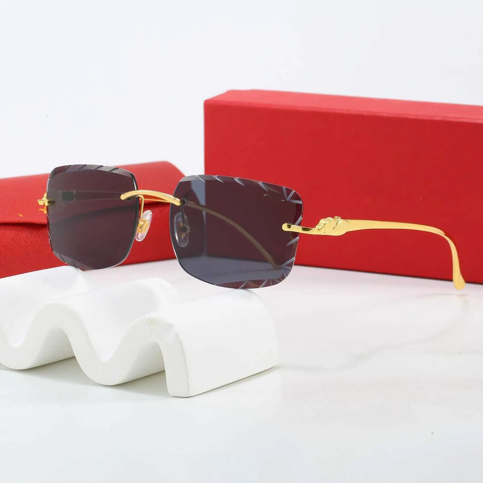 New designer frameless PC frame sunglasses with gray mirror lenses for ...