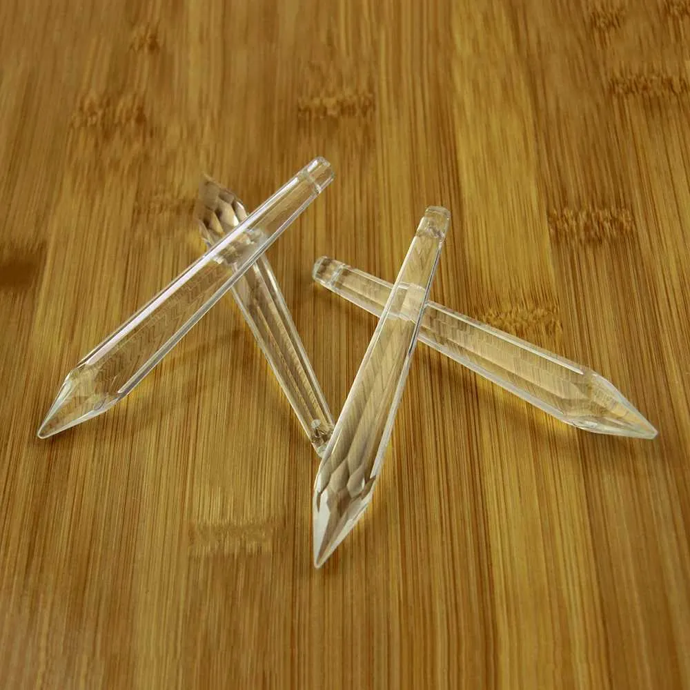 100mm Clear Crystal Multifaceted Icicle U-drop Prism Chandelier Pendant ...