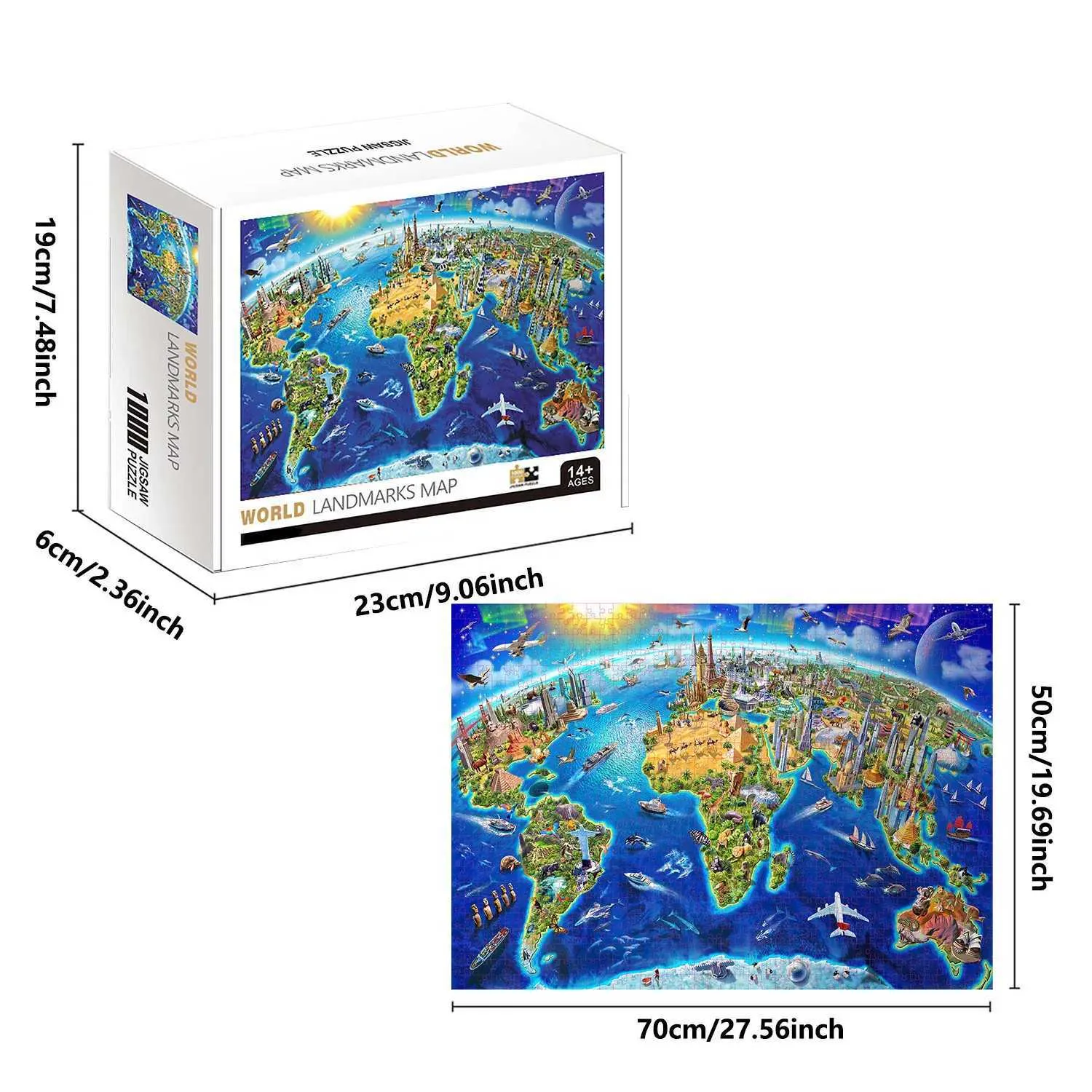 X2512111 World Landmarks Jigsaw Puzzles For Adults Educational Floor ...