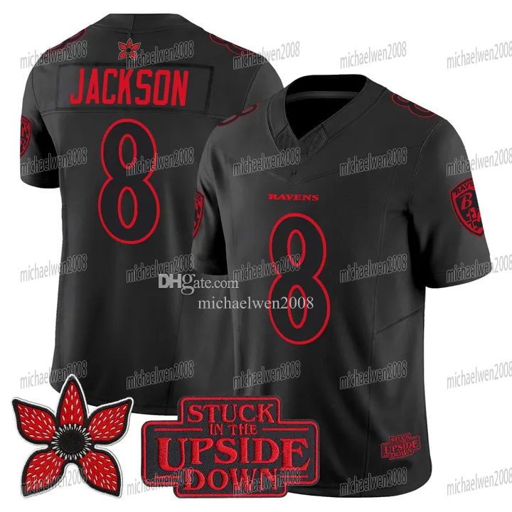 Lamar Jackson Stranger Things 2025 Edition Football Jersey Ravens ...