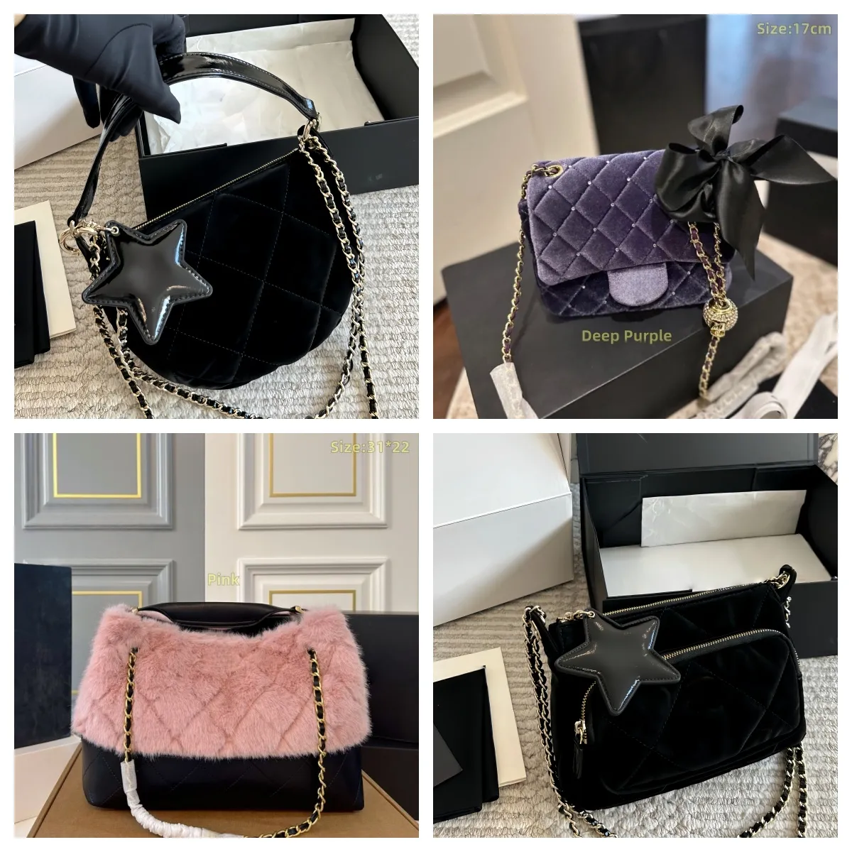 Designer Velvet Mini Handbags Soft Lightweight Crossbody Shoulder Bag ...