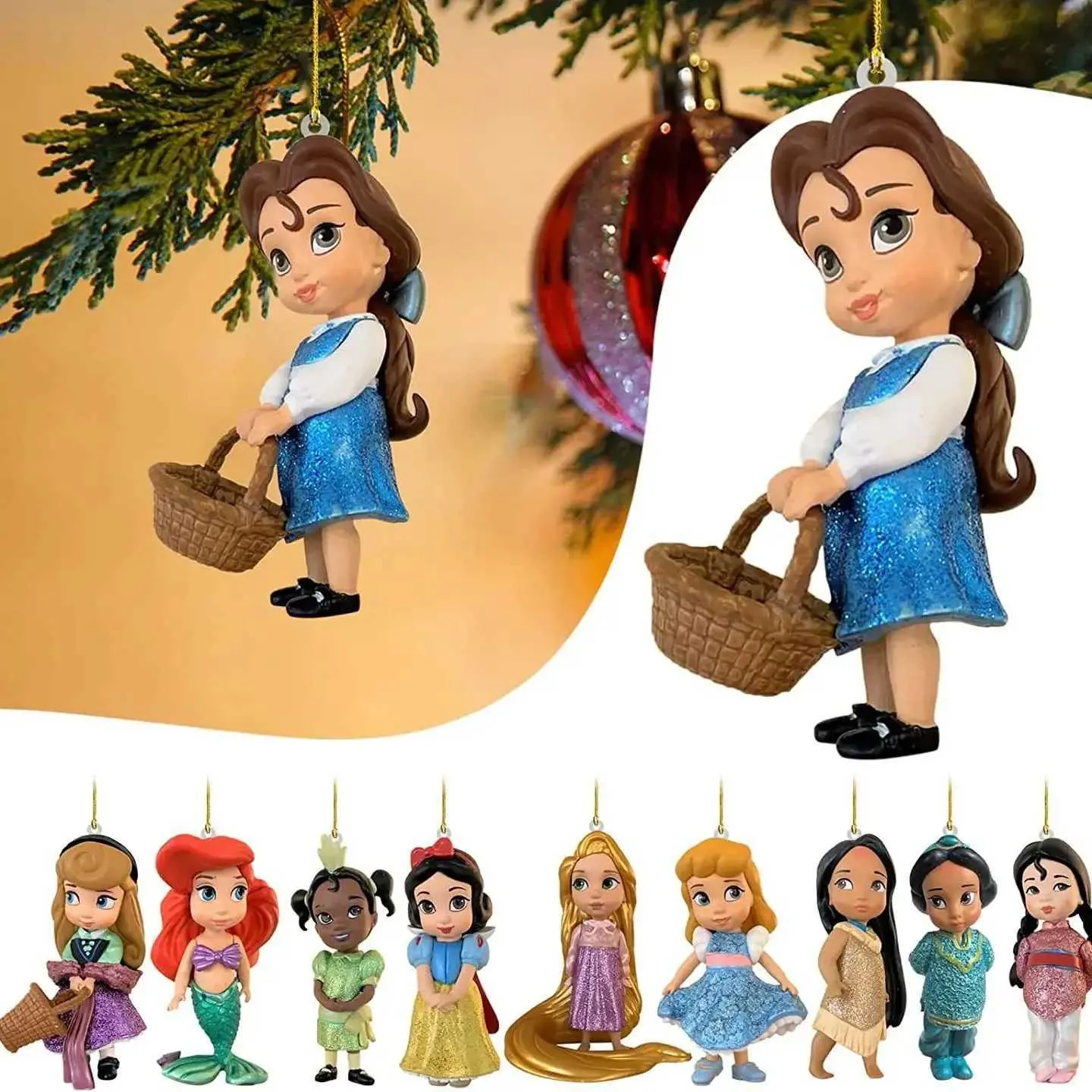 Disney Princess Christmas Acrylic Pendant Cartoon Snow White Rapunzel ...