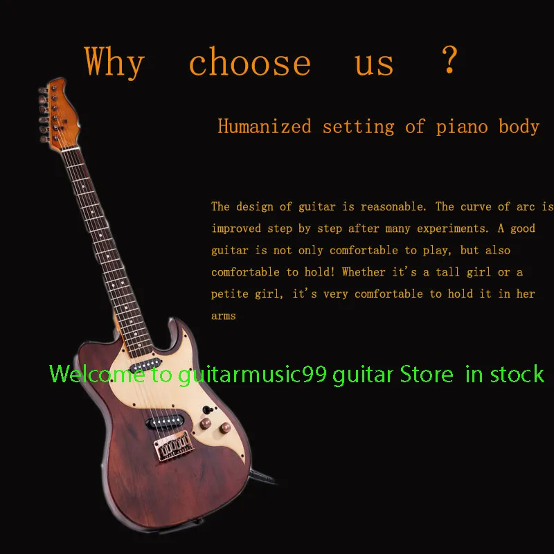 Electric Guitar Solid Body Mahogany 6-String Right-Handed Sunburst with ...