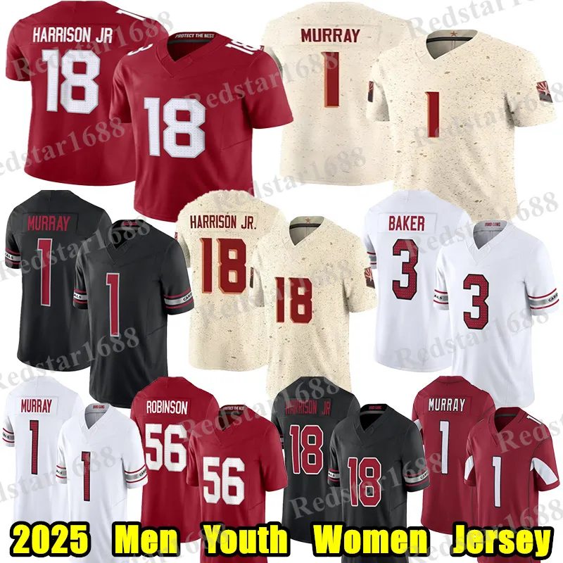 Kyler Murray Football Jersey #18 Marvin Harrison Jr Budda Baker Trey ...
