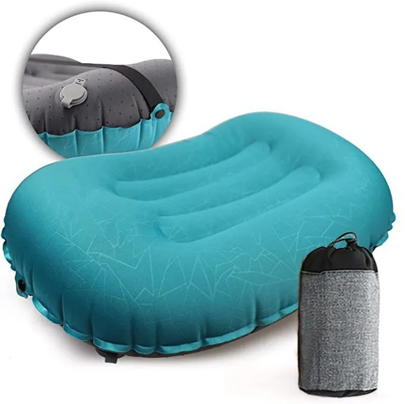 Inflatable Travel Neck Pillow with Jacquard Drip Plastic TPU Cushion ...